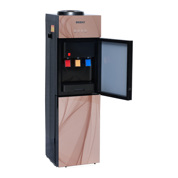 Crystal 3 Taps Golden Glass Door Water Dispenser - Orient Electronics