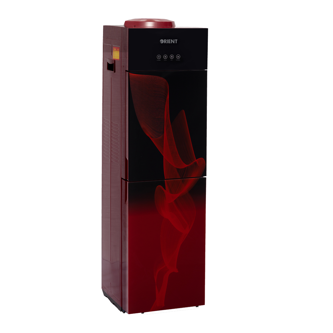 Crystal 3 Taps Red Glass Door Water Dispenser - Orient Electronics