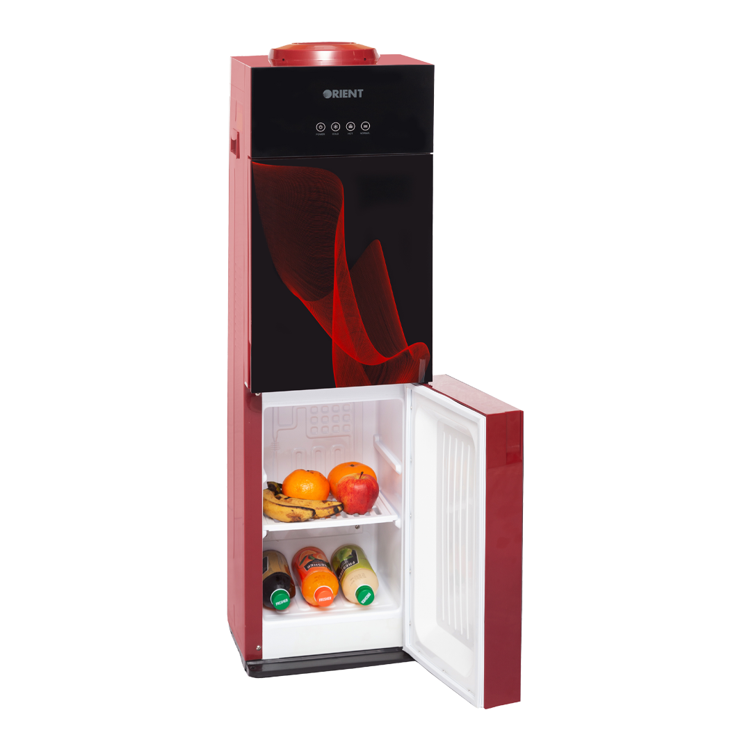 Crystal 3 Taps Red Glass Door Water Dispenser - Orient Electronics